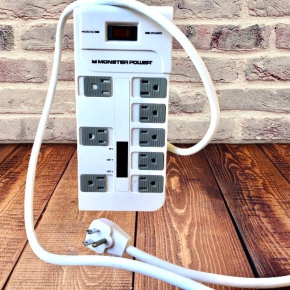 Monster Power | Other | Monster Power White Surge Protector Device 8 ...